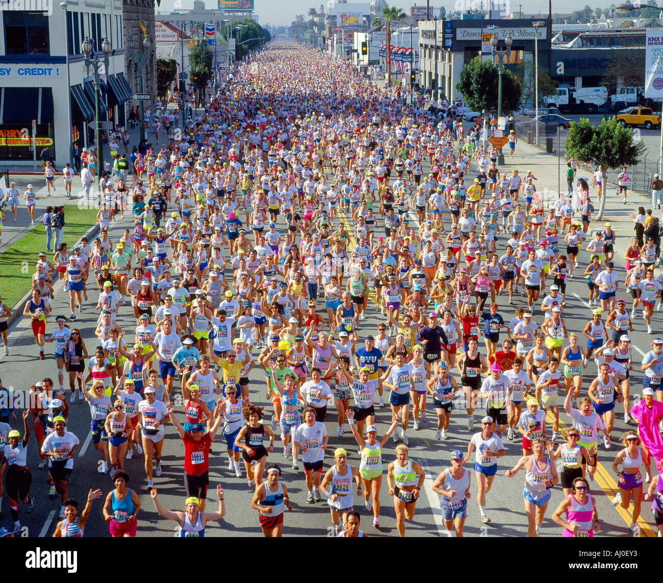 Runners in Los Angeles Marathon California Stock Photo - Alamy