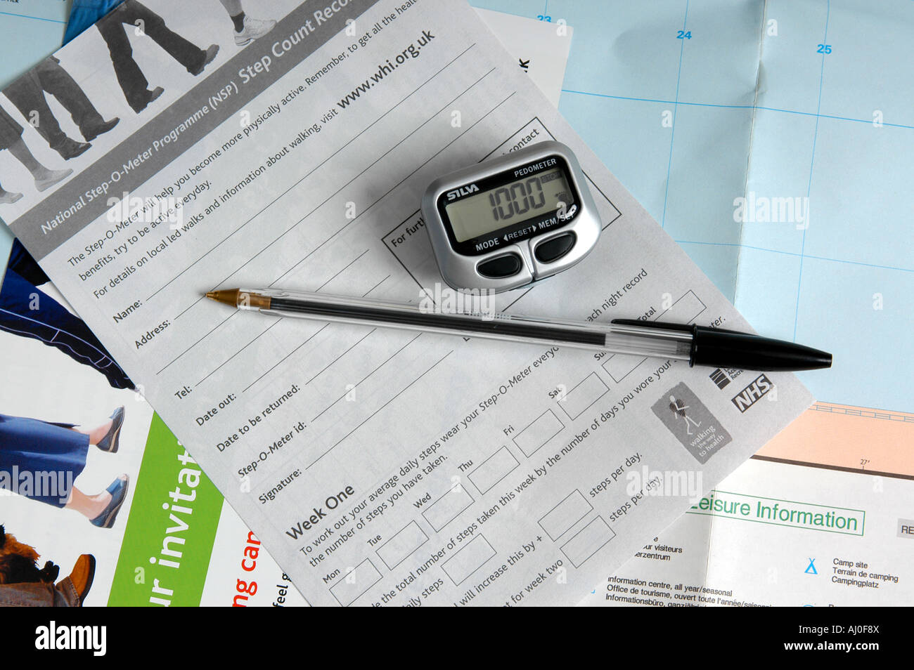 The National Step O Meter Programme NSP leaflet forms and pedometer ...