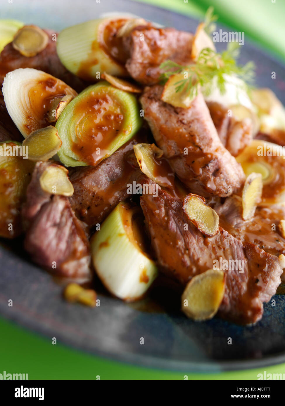 Chinese lamb and ginger stir fry editorial food Stock Photo - Alamy
