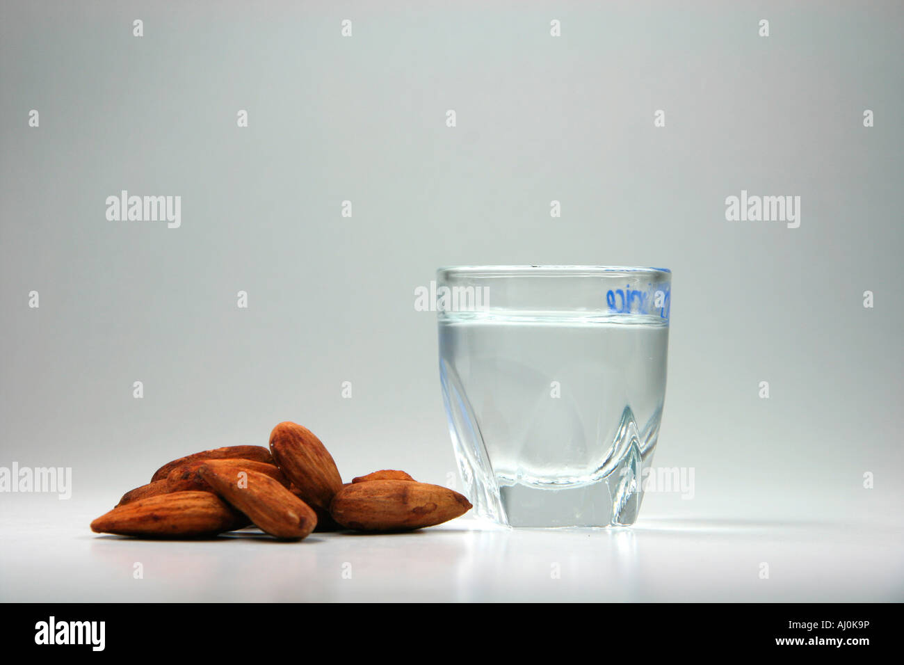 vodka shooter with snack and reflection Stock Photo - Alamy
