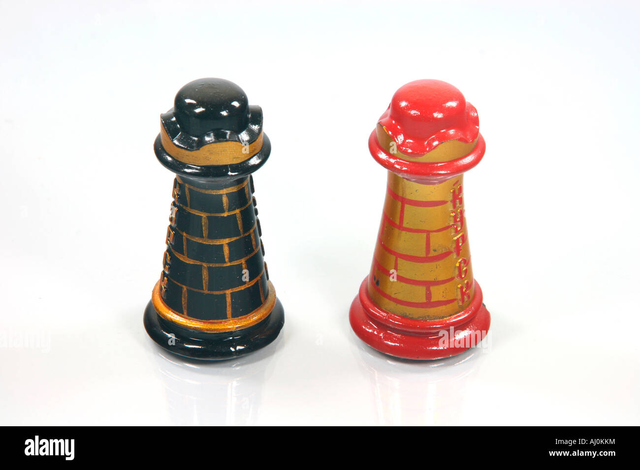 board games chess tower isolated white background Stock Photo - Alamy