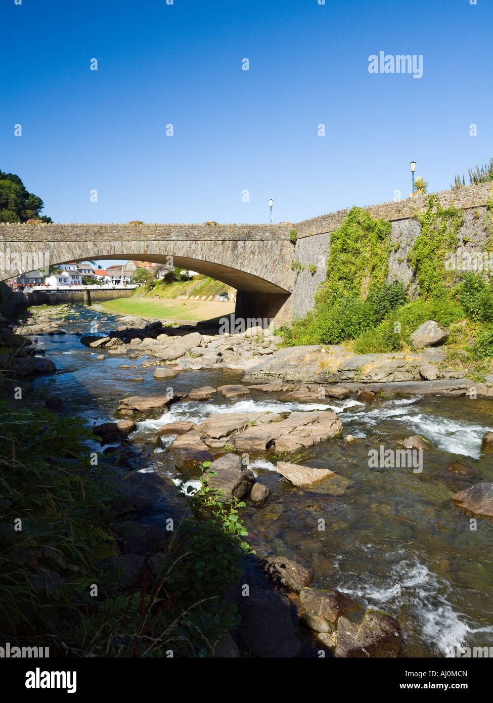 Bridge over the East Lyn River at Lynmouth Exmoor Somerset UK Stock ...
