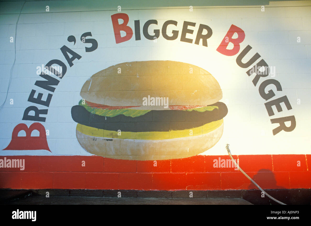 Homemade sign at Burger stand Fayetteville AR Stock Photo - Alamy