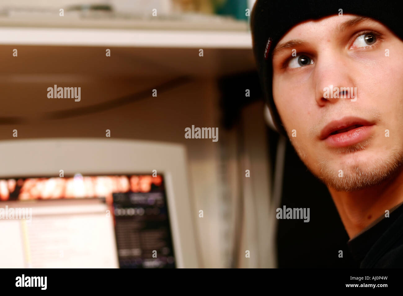 Swedish male at his computer Stock Photo - Alamy