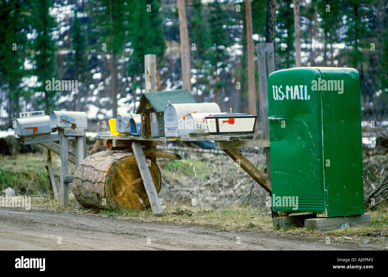 Row mailboxes in rural america hi-res stock photography and images - Alamy
