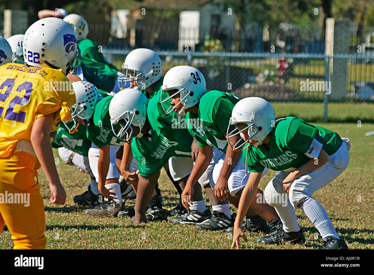 Youth Football in Action Play Stock Photo - Alamy