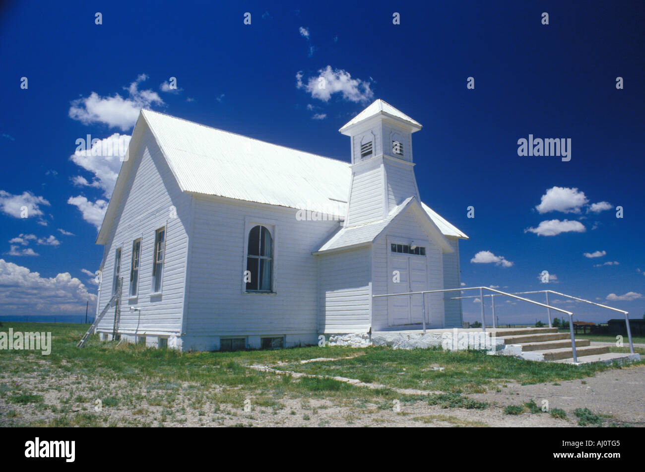 Little schoolhouse and church on the prairie Branson CO Stock Photo - Alamy