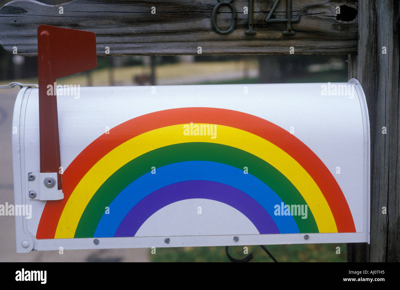 A rainbow mailbox Stock Photo - Alamy