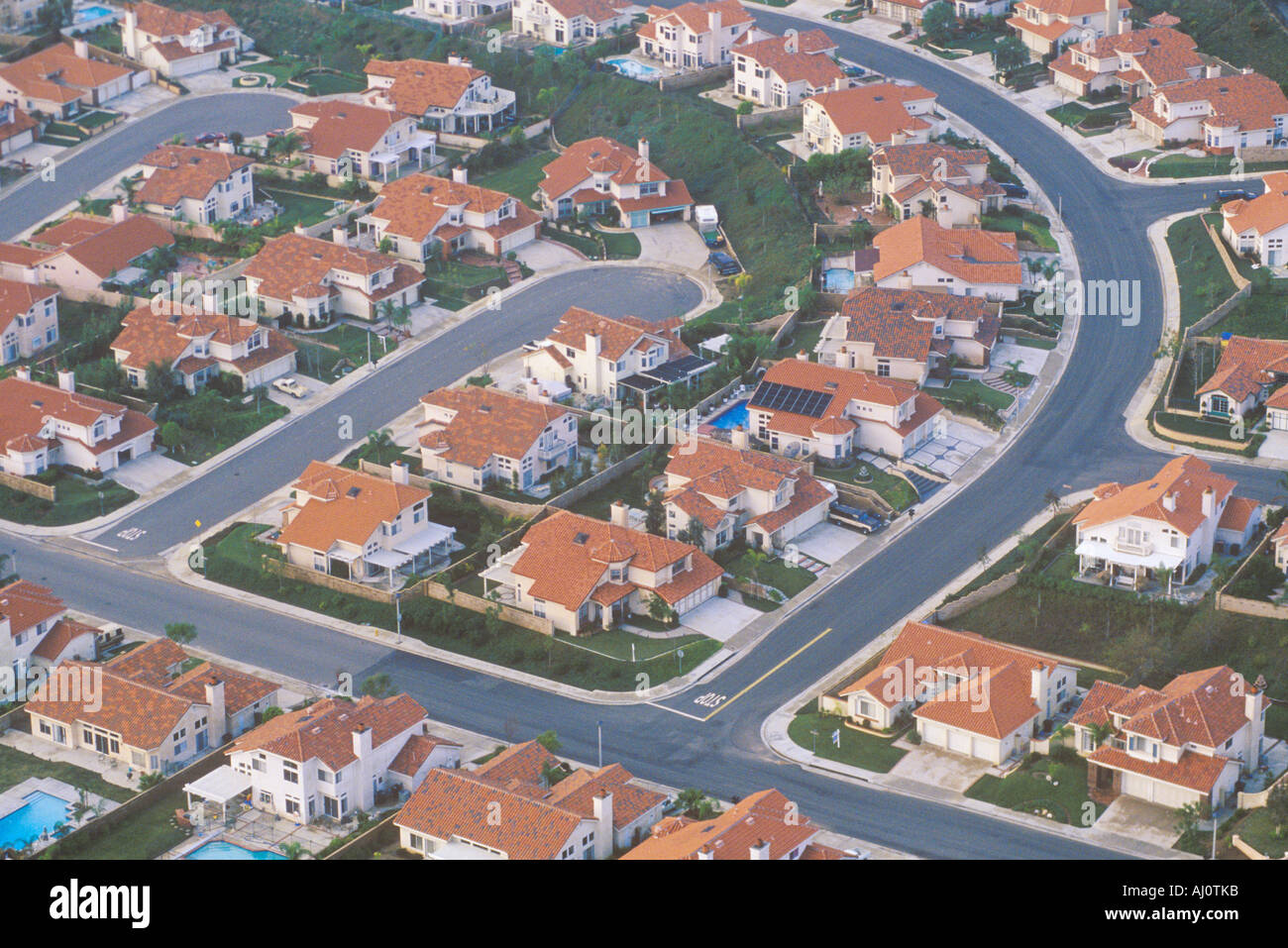 Aerial view of Orange County suburbs CA Stock Photo - Alamy