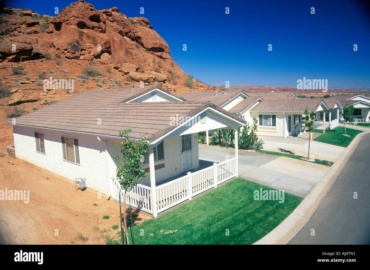 New housing development in a desert community Southern UT Stock Photo ...
