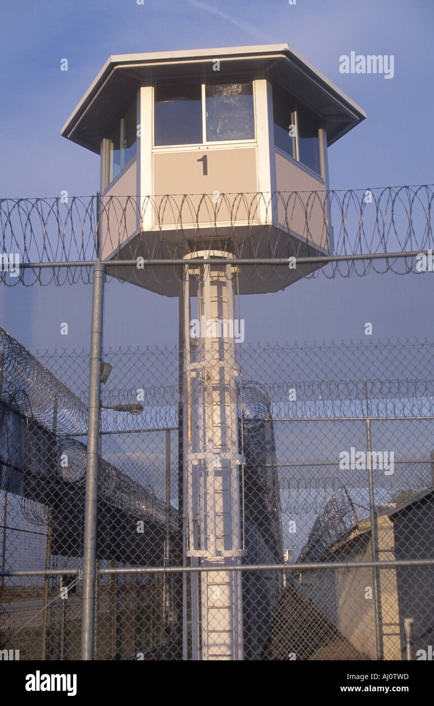 Watch tower at a CA State Prison Stock Photo - Alamy