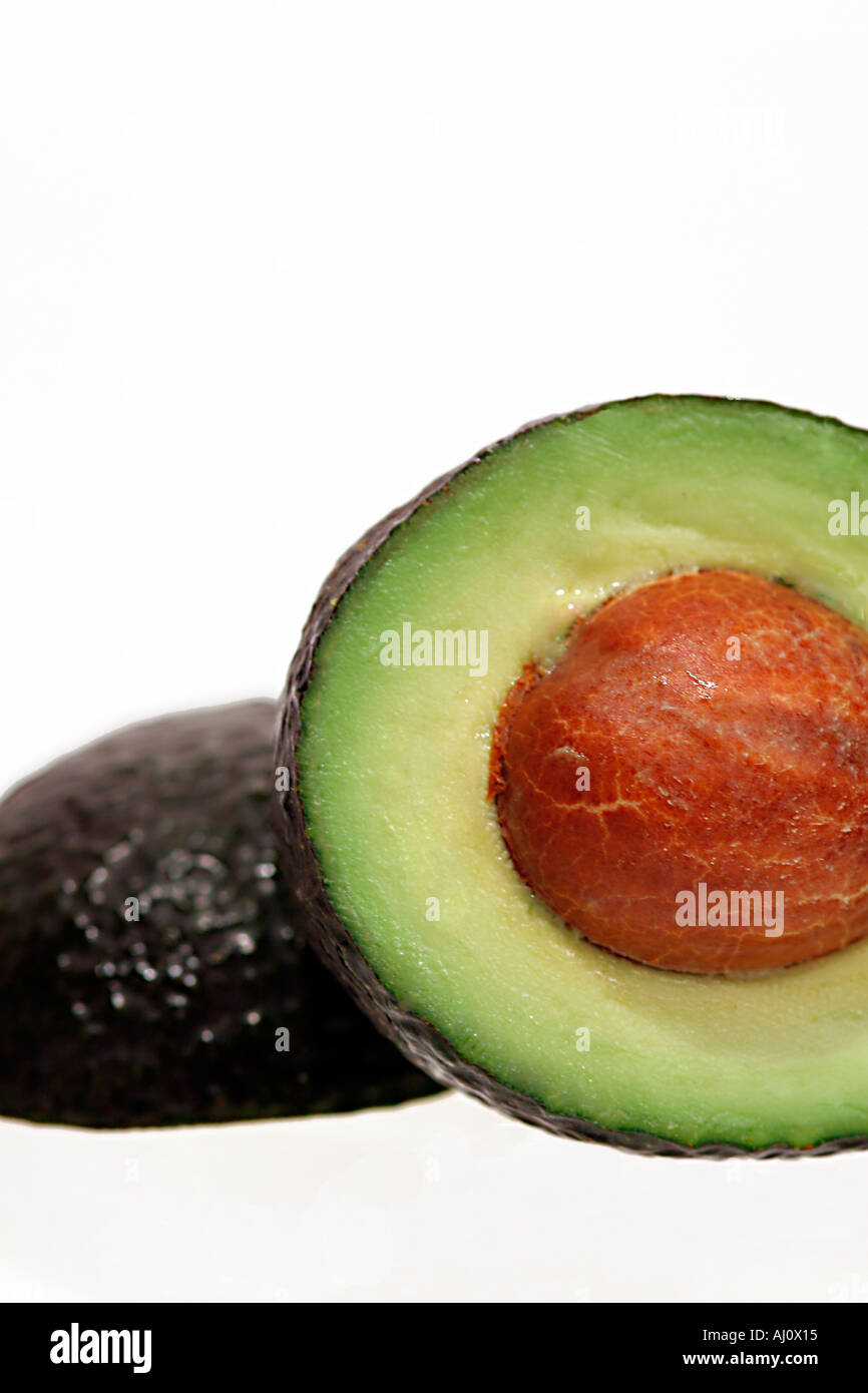 Up Close View of The Fruit Avocado Fruit Has Giant Seed in Center and ...
