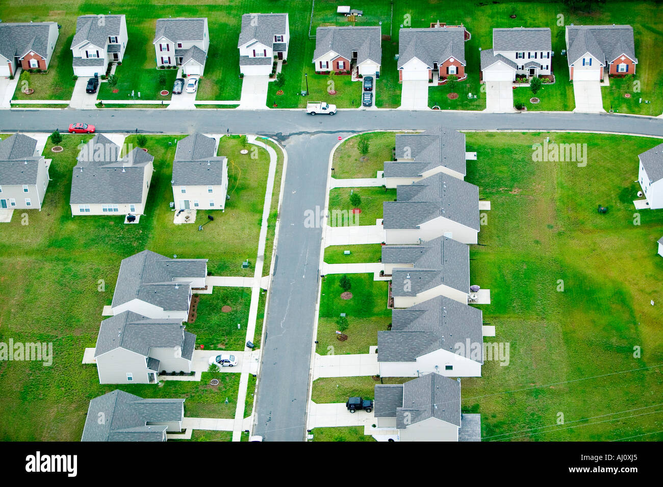 Aerial view of housing development in Charlotte North Carolina Stock ...