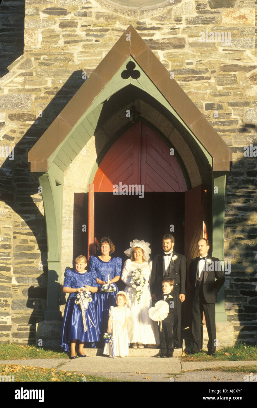 A wedding party in front of Trinity Parish Church Route 169 CT Stock ...