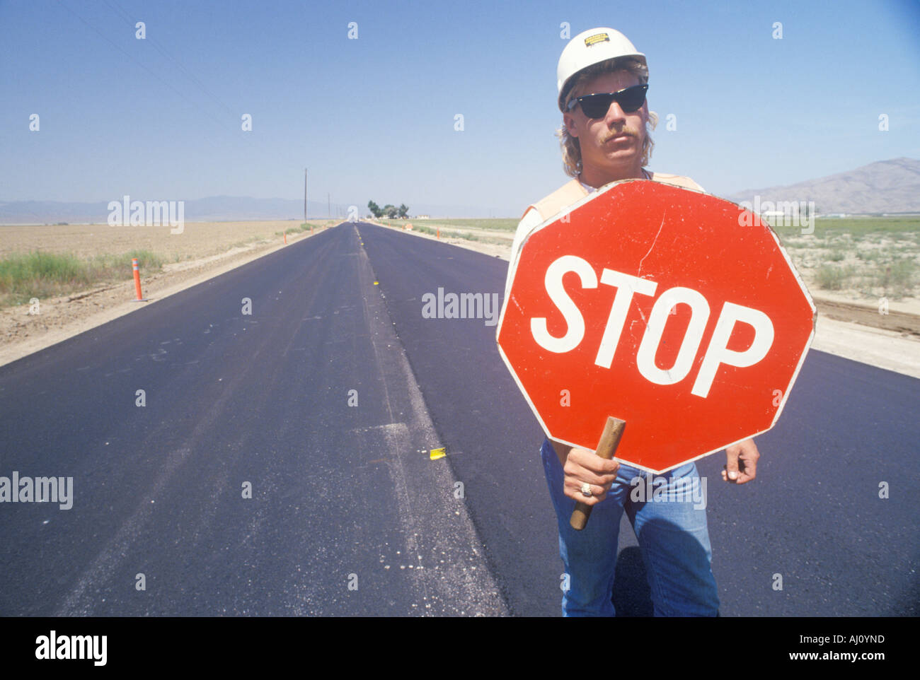 Traffic control on a highway CA Stock Photo - Alamy
