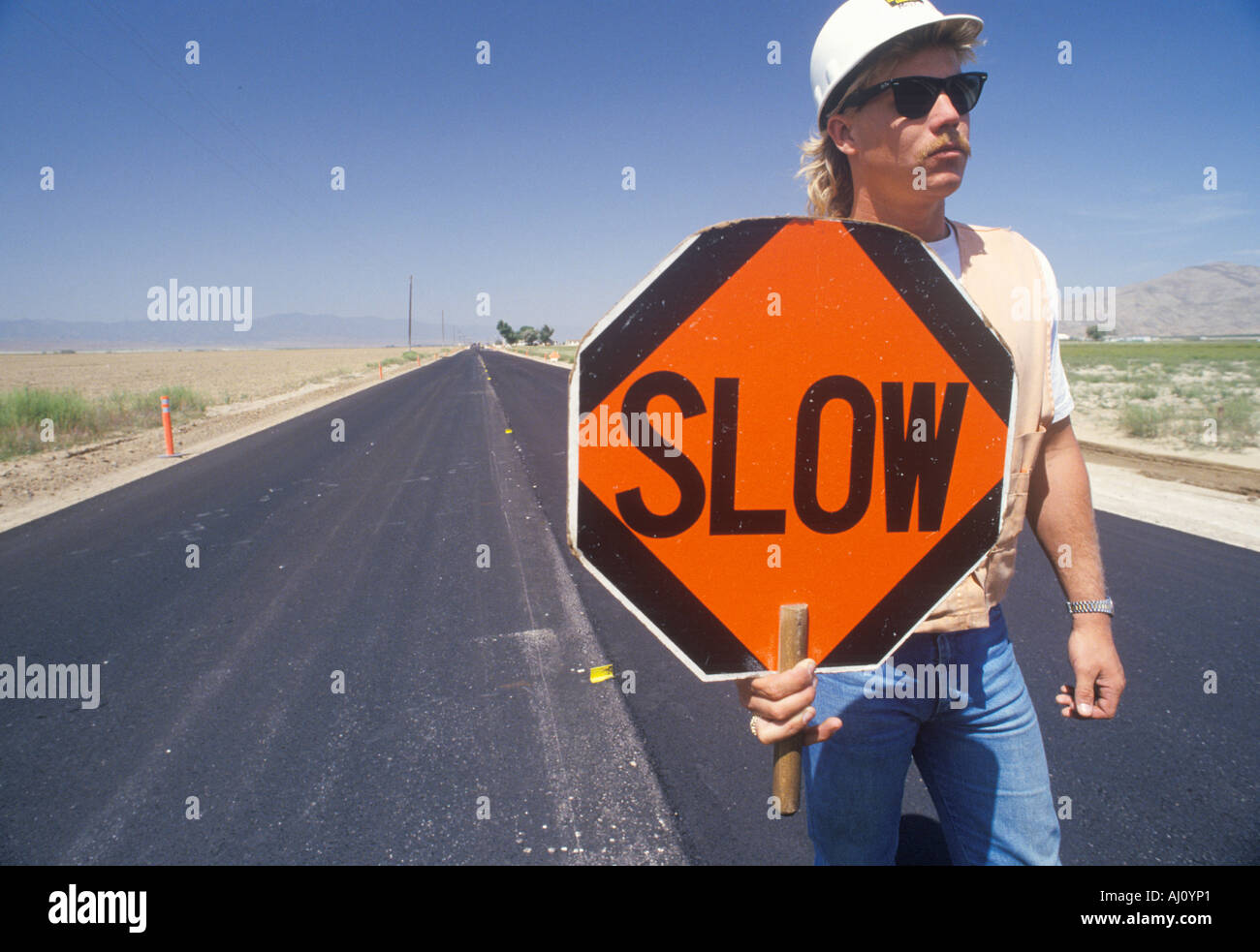 Traffic control on a highway CA Stock Photo - Alamy