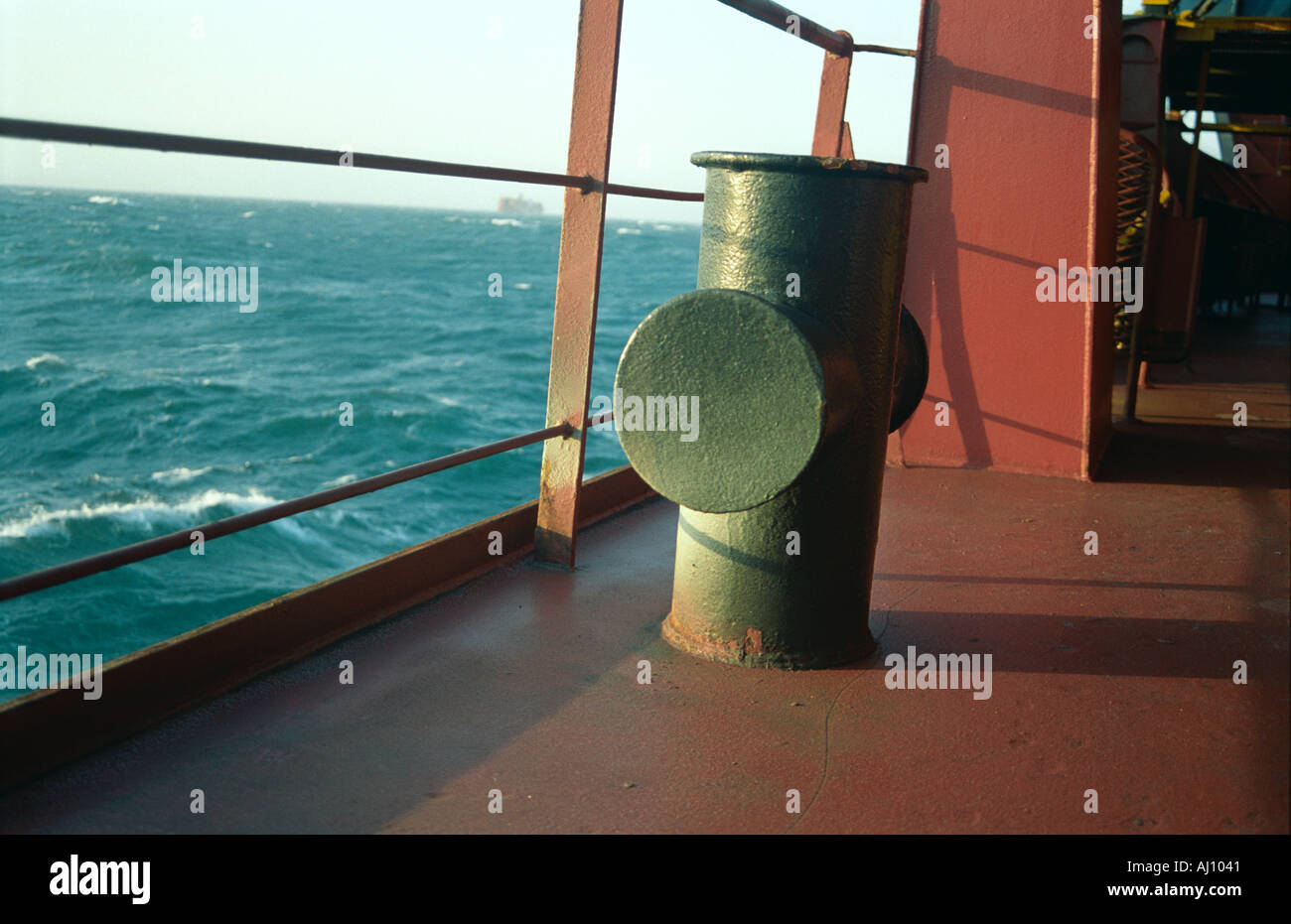 Mooring bollard on deck of the ship Stock Photo - Alamy
