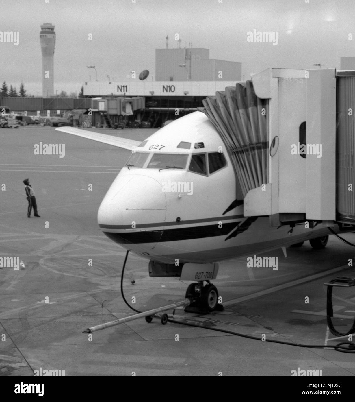 Modern jet aircraft at SeaTac airport Stock Photo - Alamy