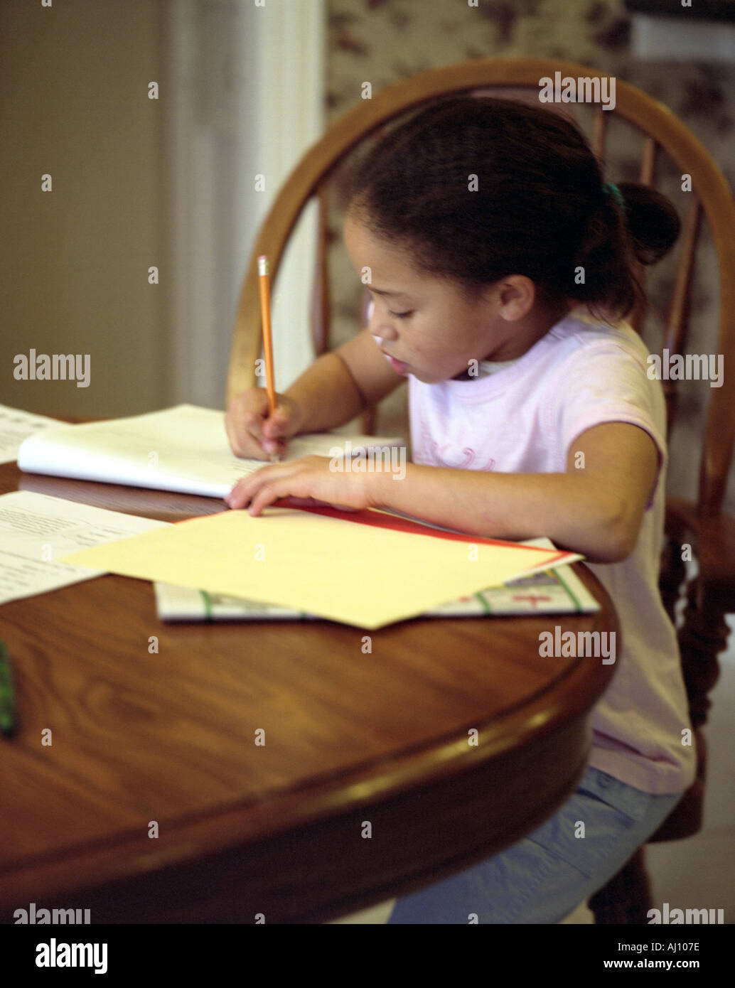 Little girl studying Stock Photo - Alamy