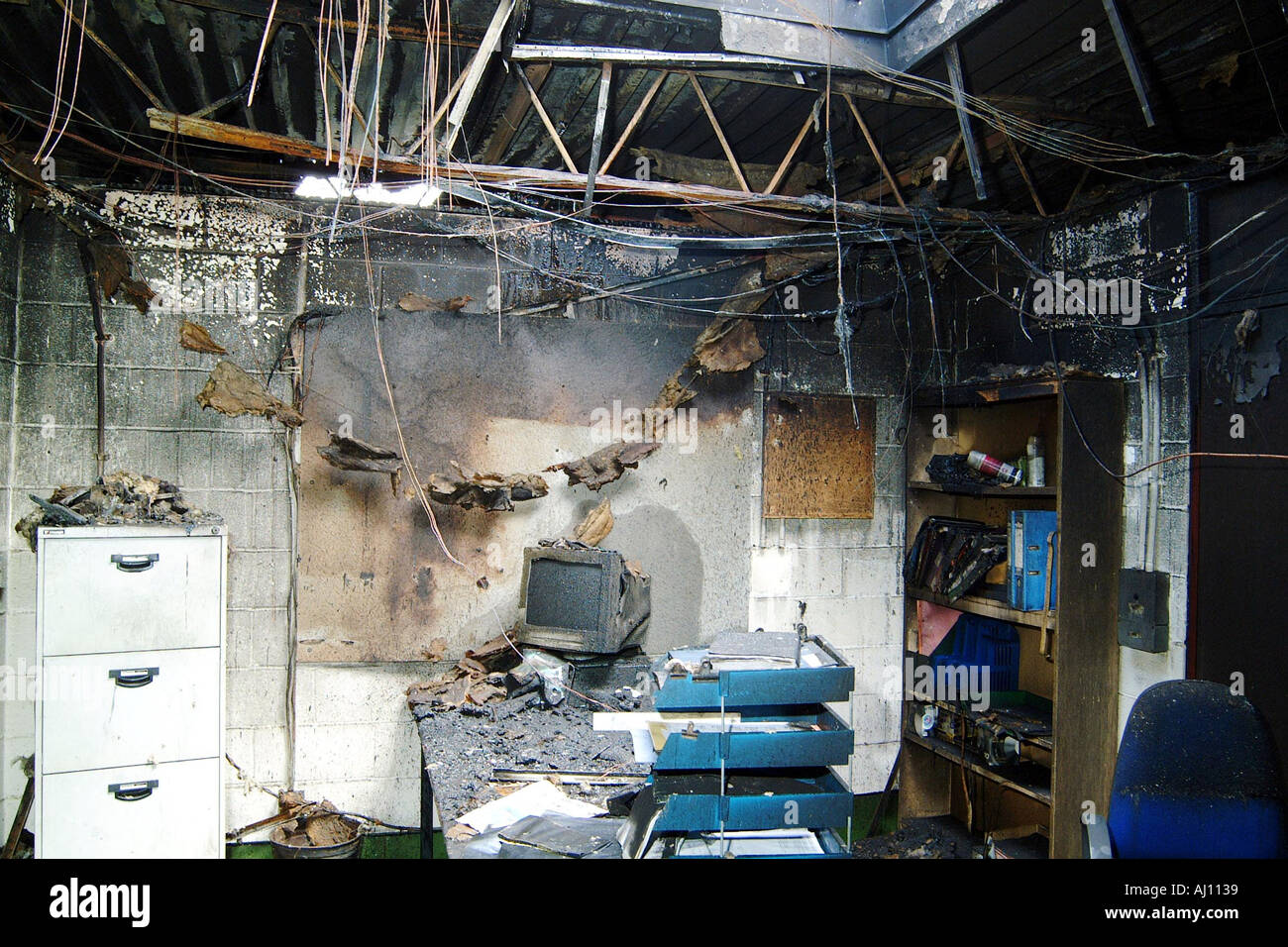 Fire damaged school classroom hi-res stock photography and images - Alamy