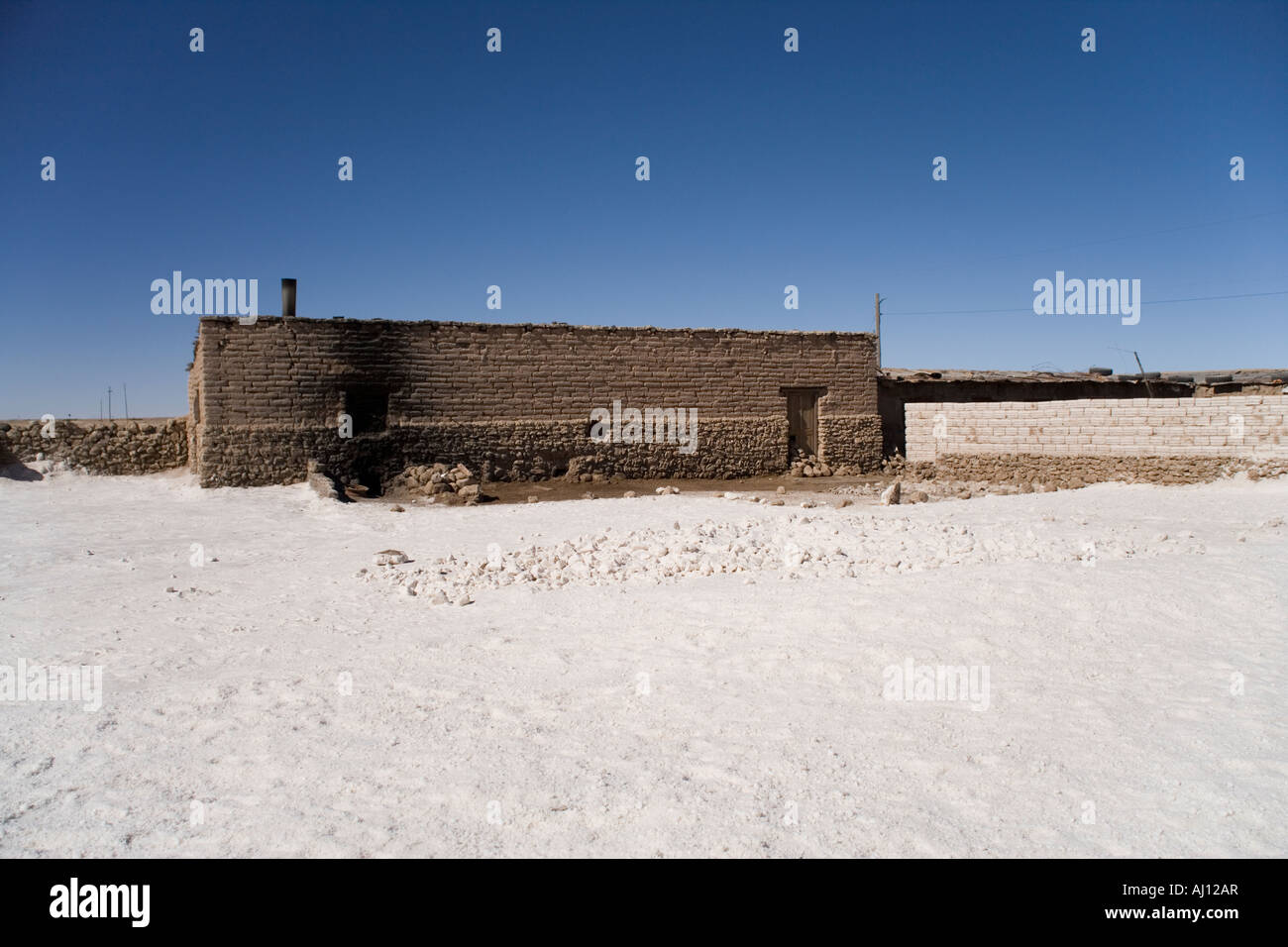 Small co-operative factory making table salt at the Salar Uyuni salt ...