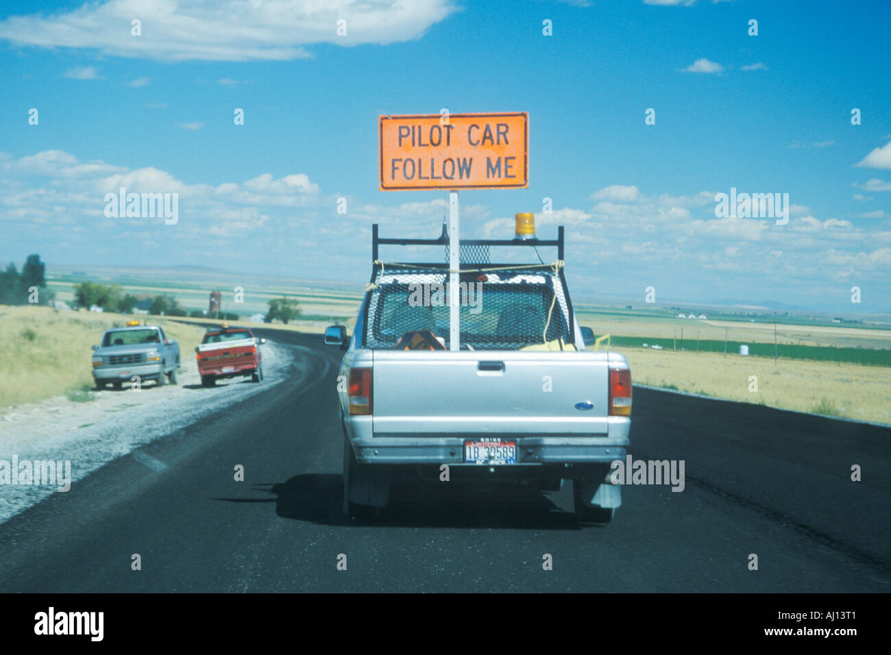 Pilot car on the highway Stock Photo - Alamy
