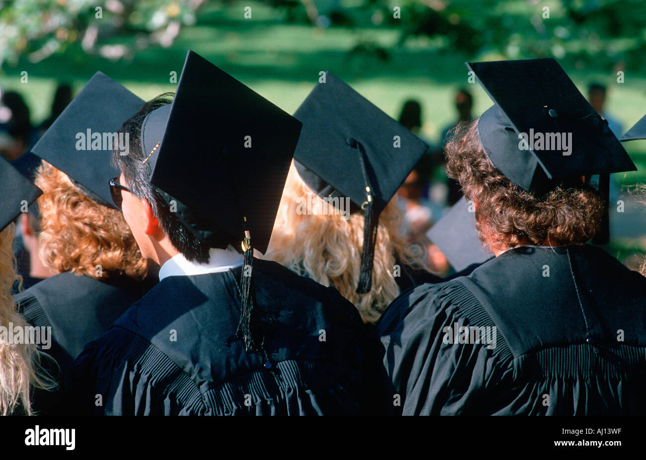 Graduating class walking towards their ceremony UCLA Los Angeles CA ...