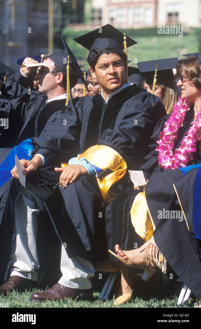 Graduates walk around the track at the University of California Los ...