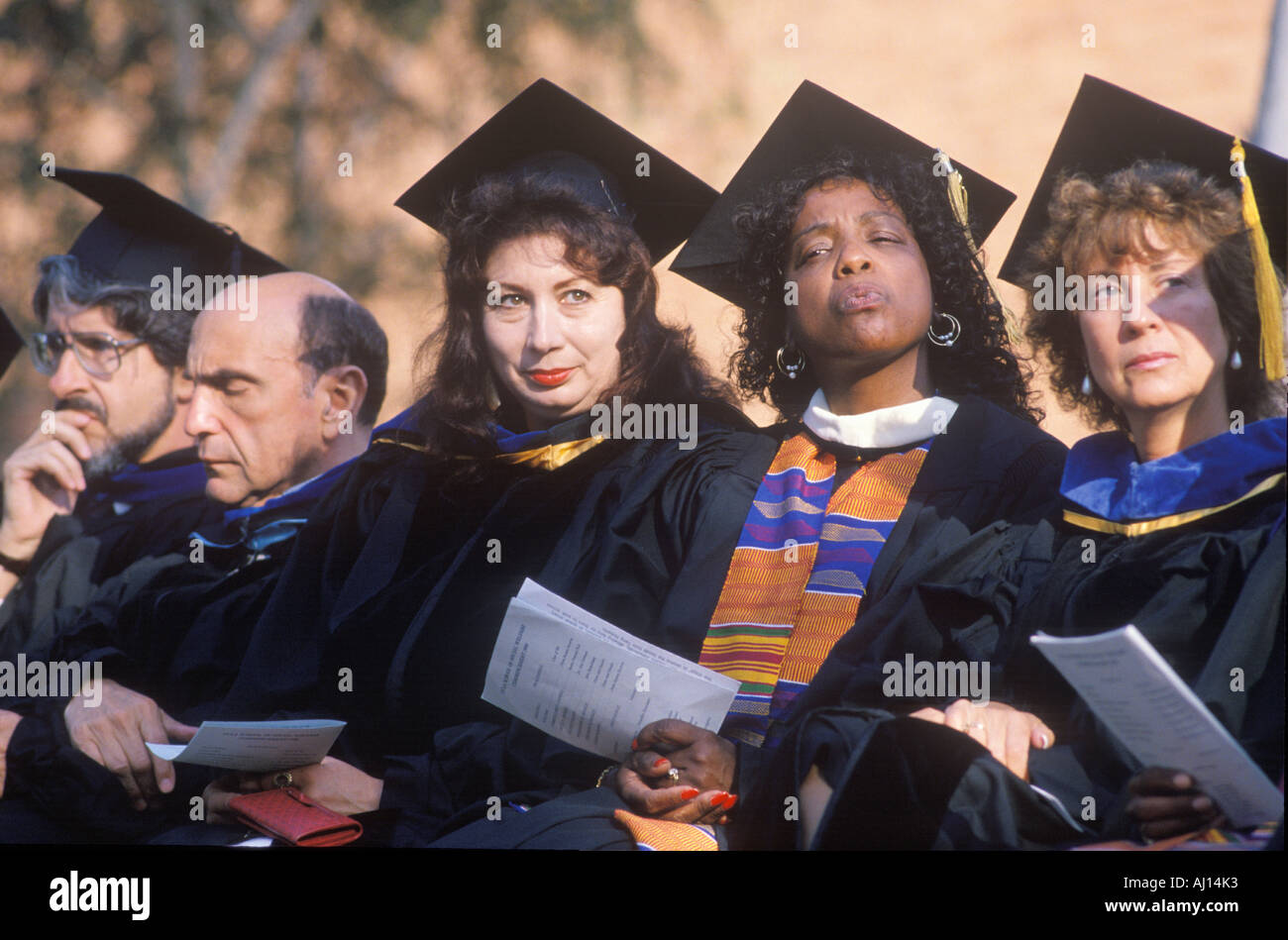 Two young women at the graduation ceremony UCLA Los Angeles CA Stock ...