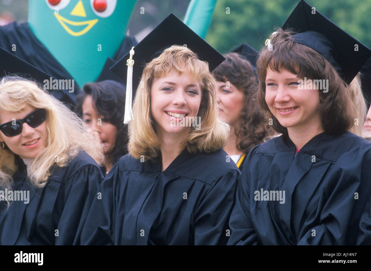 Graduates from behind during their ceremony UCLA Los Angeles CA Stock ...