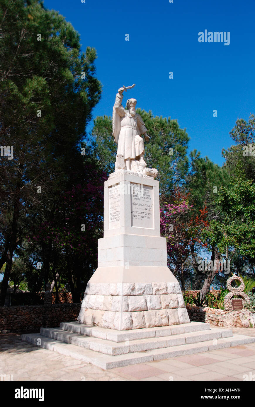 Israel Carmel mountain the statue of Elijah at the highest peak of Mt ...