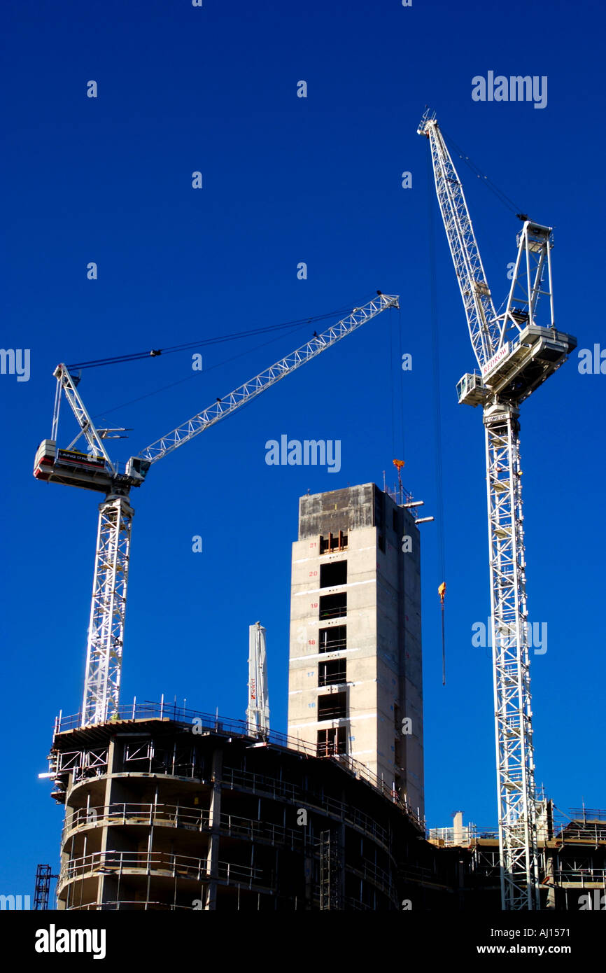 Cranes building Altolusso apartment tower block under construction in ...