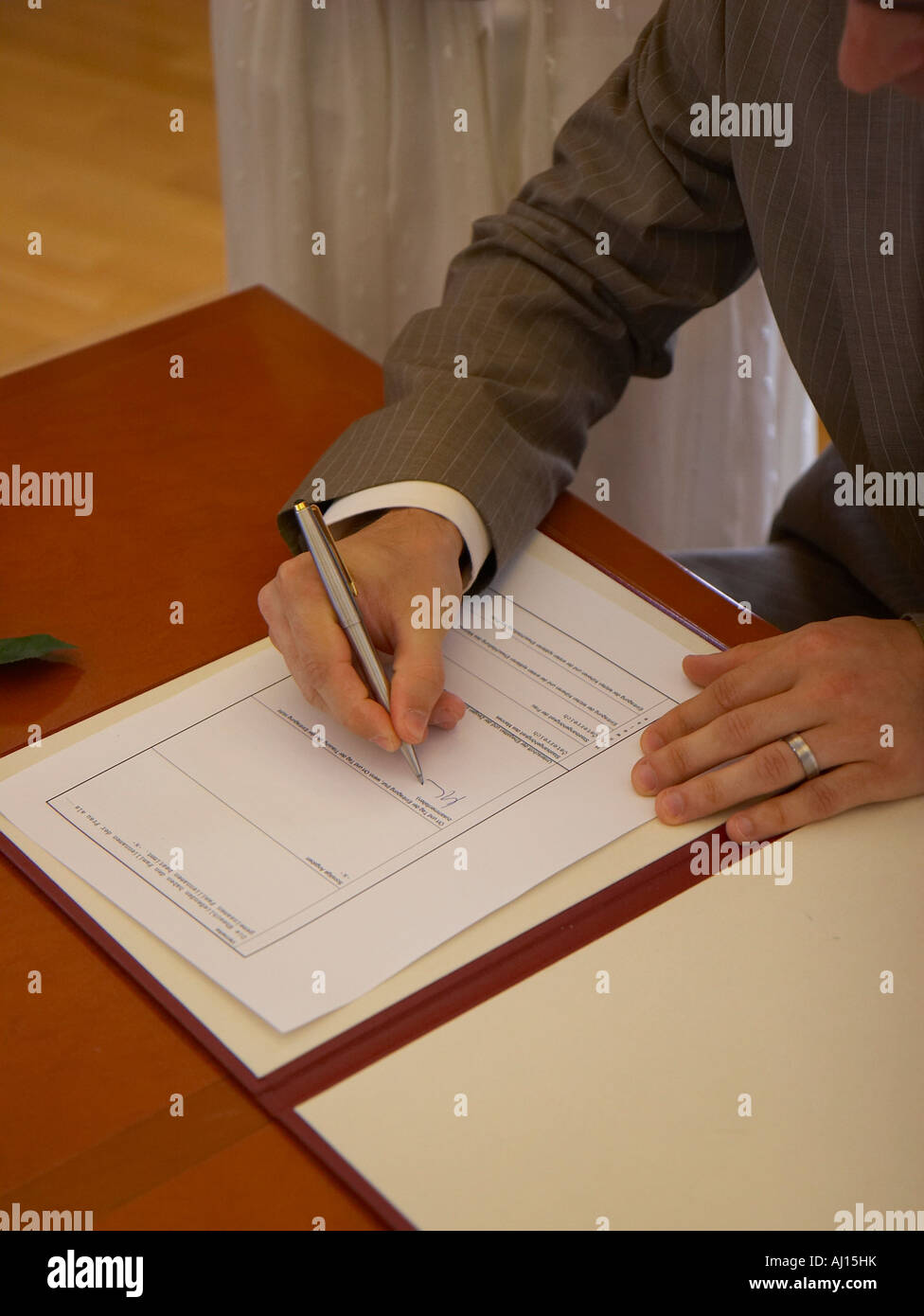 signing of the certificate of marriage Stock Photo - Alamy