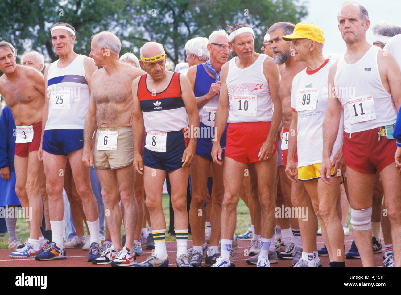 Runners at the starting line for the Senior Olympics St Louis MO Stock ...