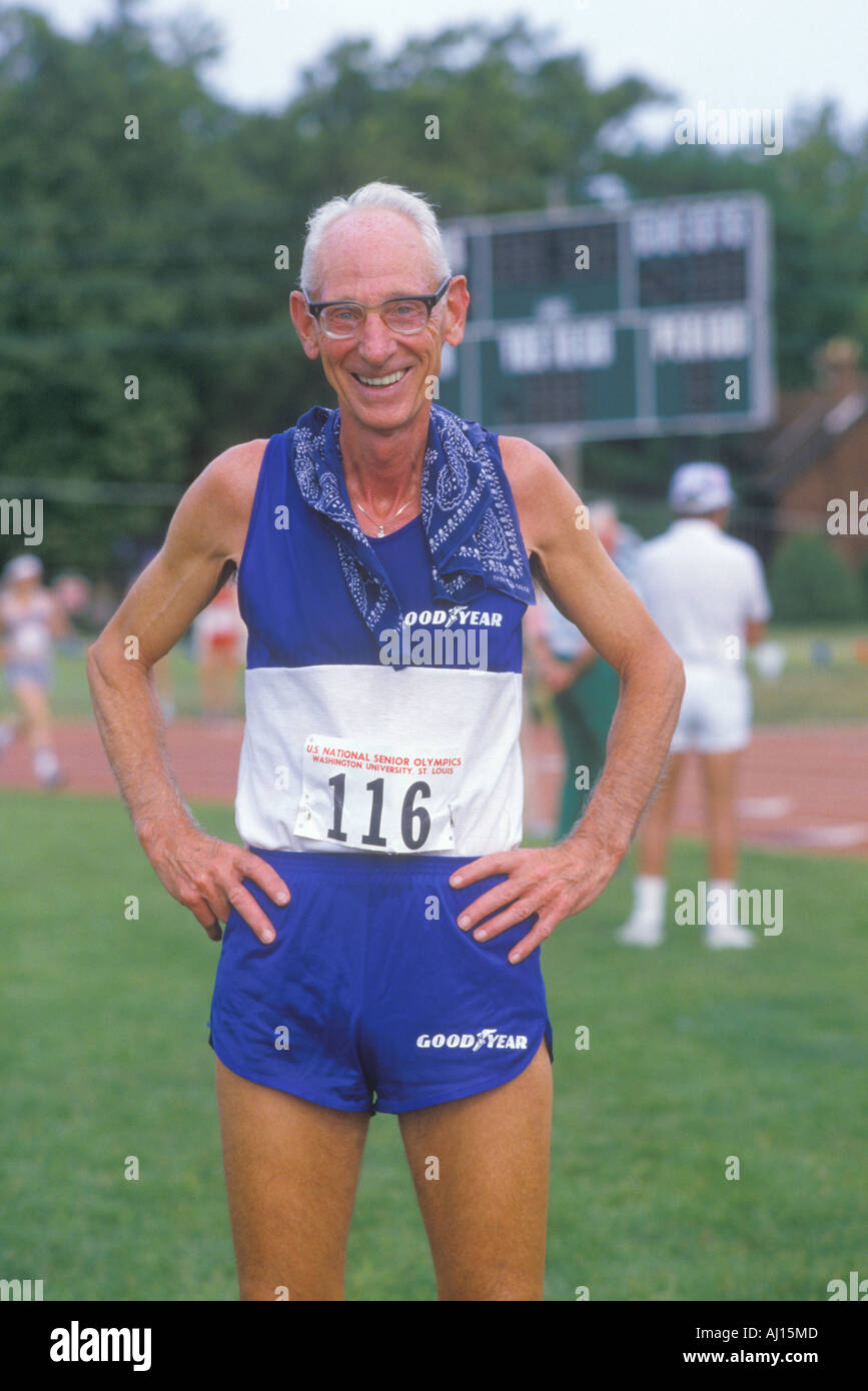 A runner at the Senior Olympics St Louis MO Stock Photo - Alamy