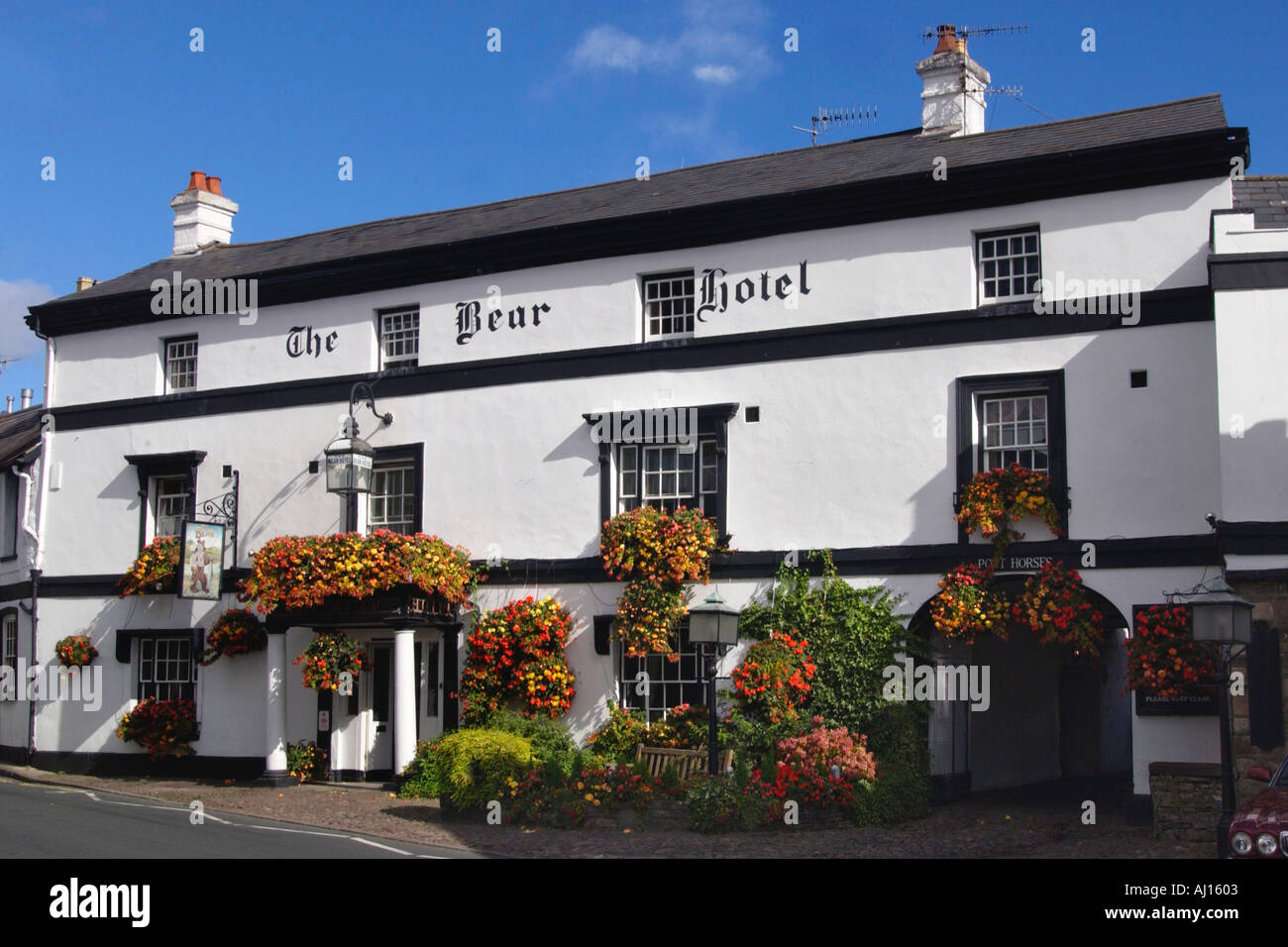 The Bear Hotel gastro pub in Crickhowell Powys Wales UK Stock Photo - Alamy