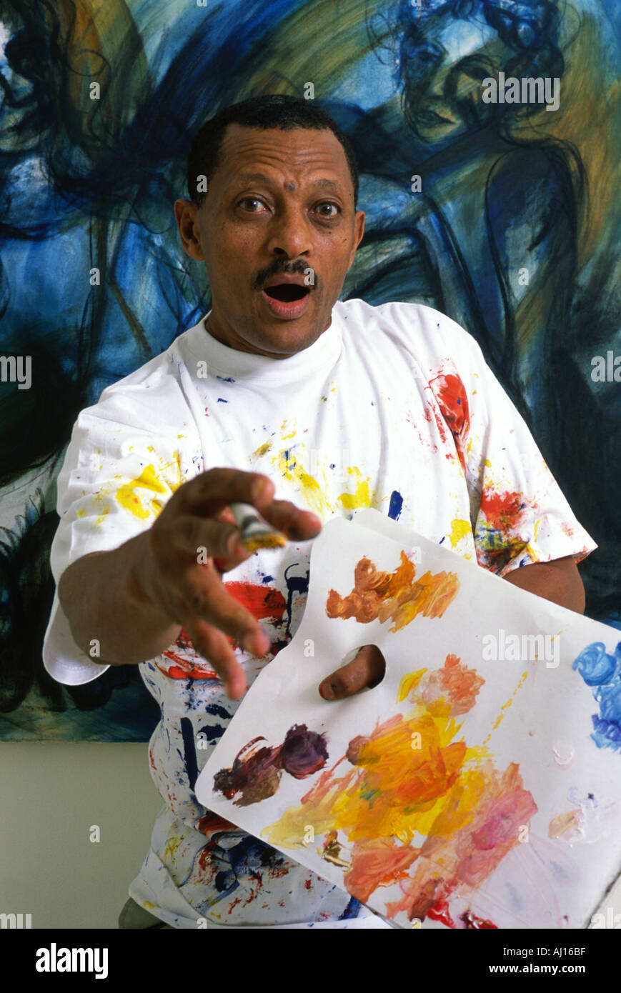 Portrait of an Artist in Studio Stock Photo - Alamy