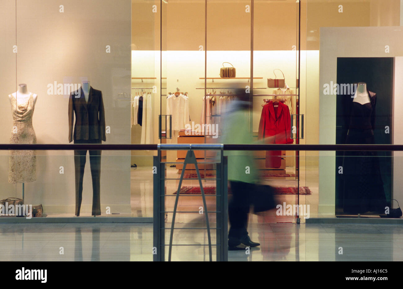 Shopping Mall Interior. Window Display of Luxury Fashion Stock Photo ...