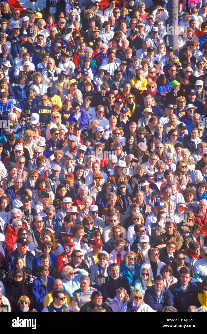 Crowd of multi cultural people at Rose Bowl football game CA Stock ...