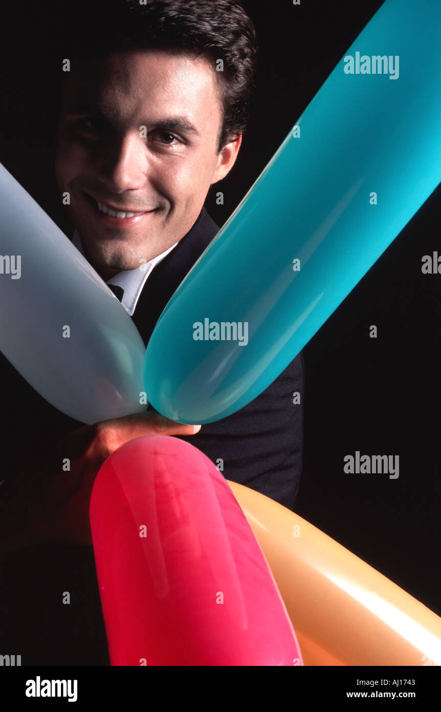 Man with Balloon Stock Photo - Alamy