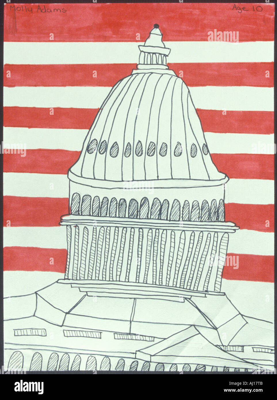 A child s drawing of the U S Capitol Building Stock Photo - Alamy