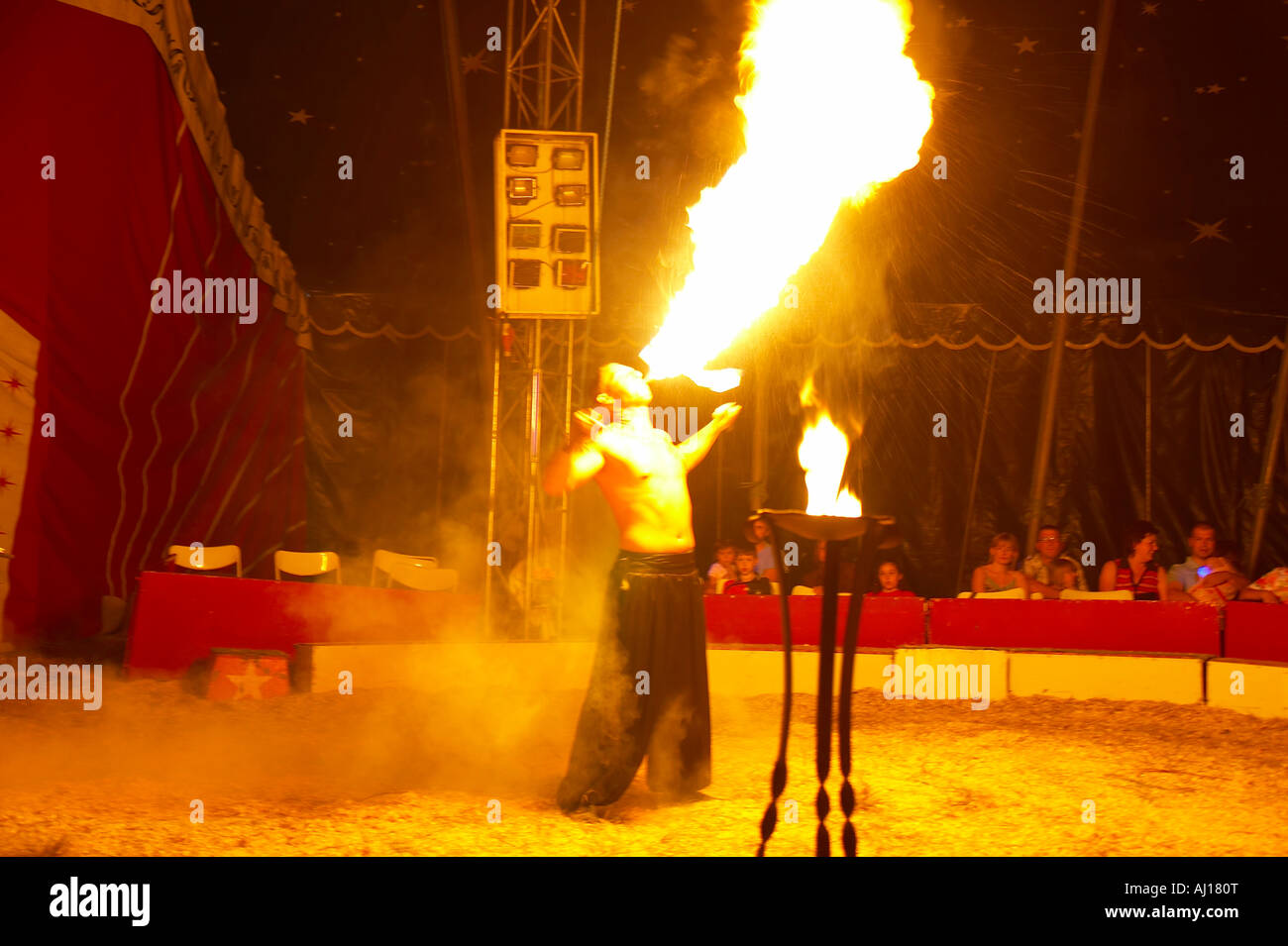 fire acrobatics in circus Stock Photo - Alamy