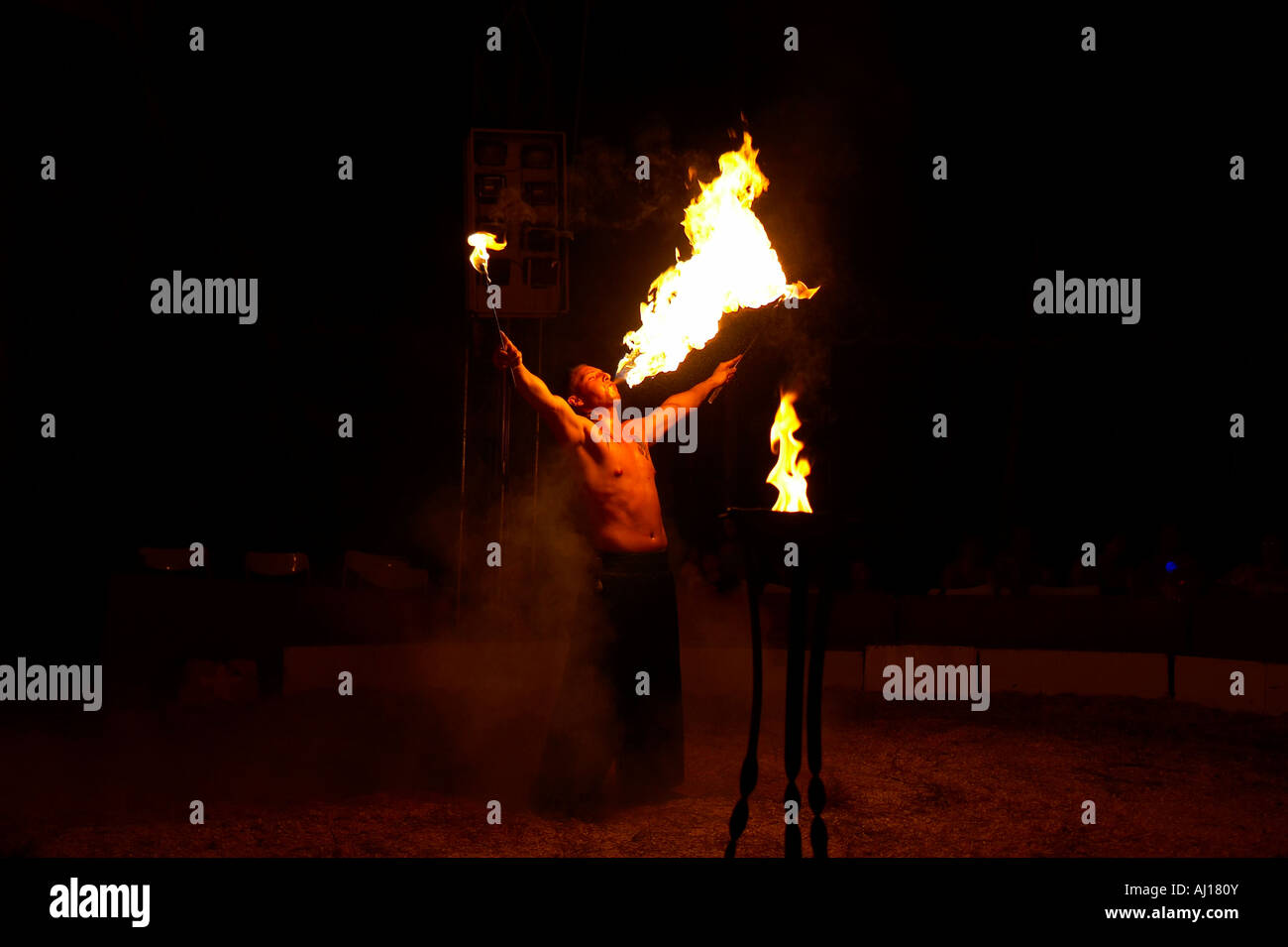fire acrobatics in circus Stock Photo - Alamy