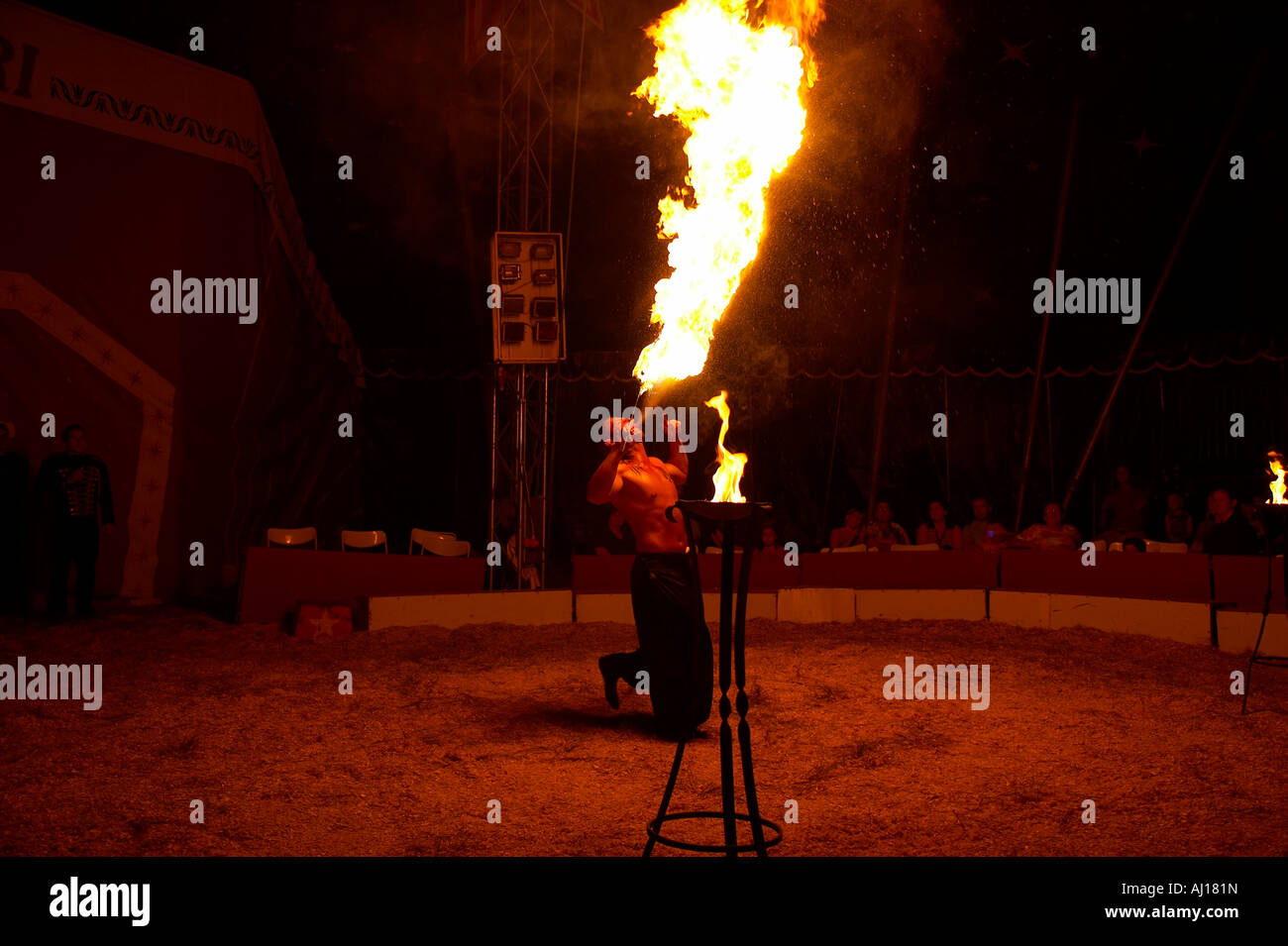 fire acrobatics in circus Stock Photo - Alamy