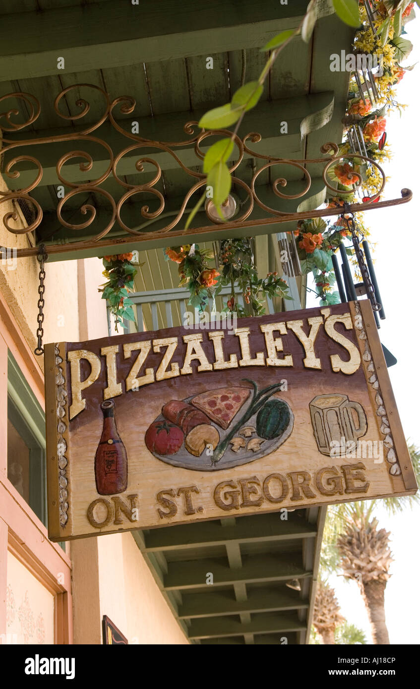 Restaurant Sign on St George Street in St Augustine Florida Stock Photo ...
