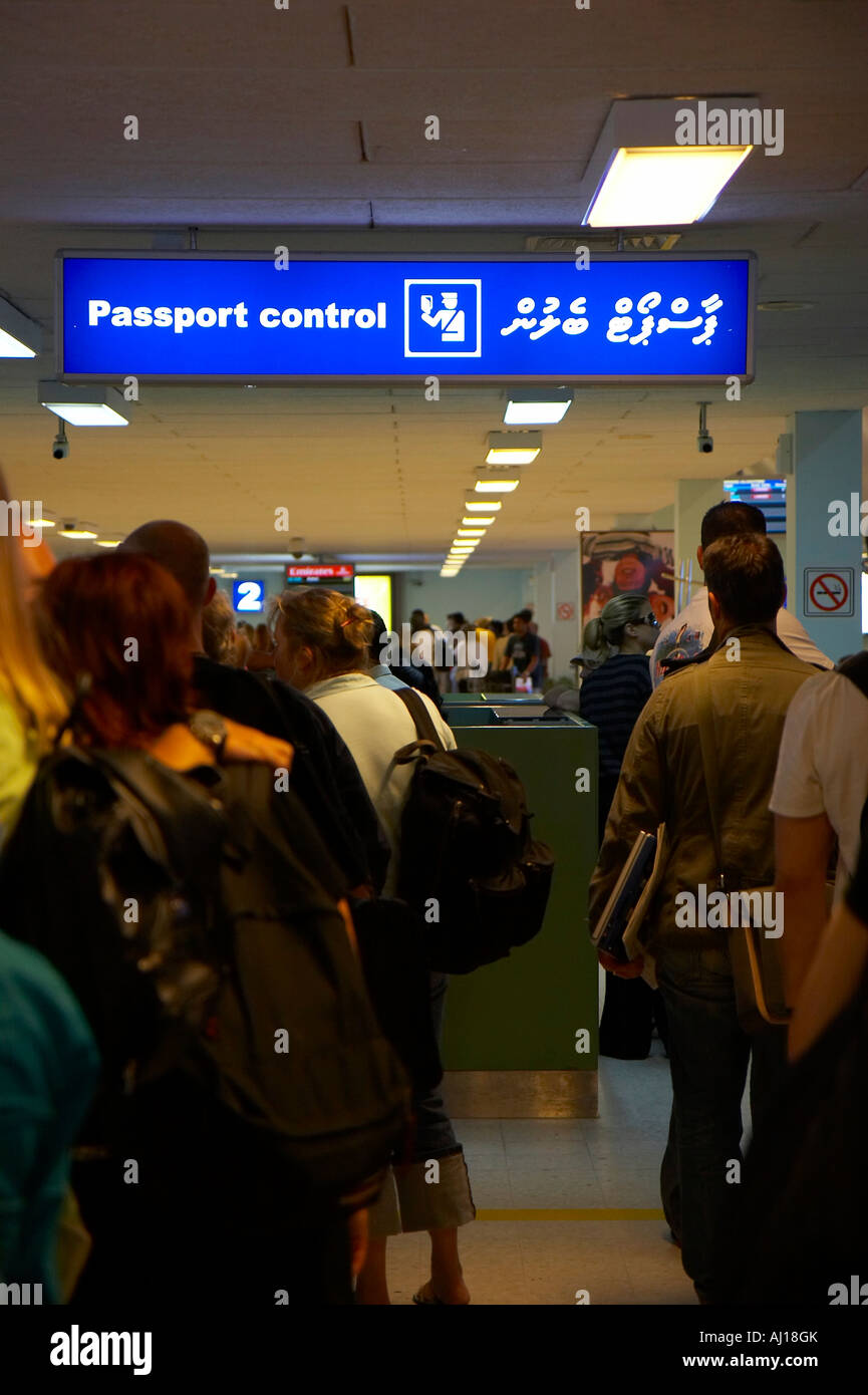 passport control at the airport Stock Photo - Alamy