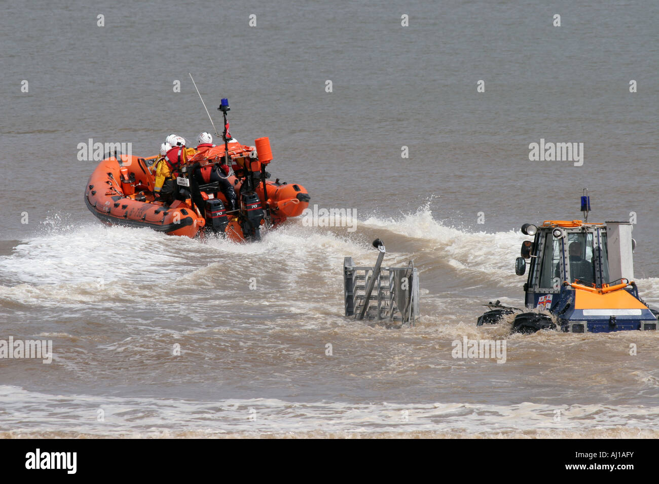 RNLI dinghy launch Stock Photo - Alamy