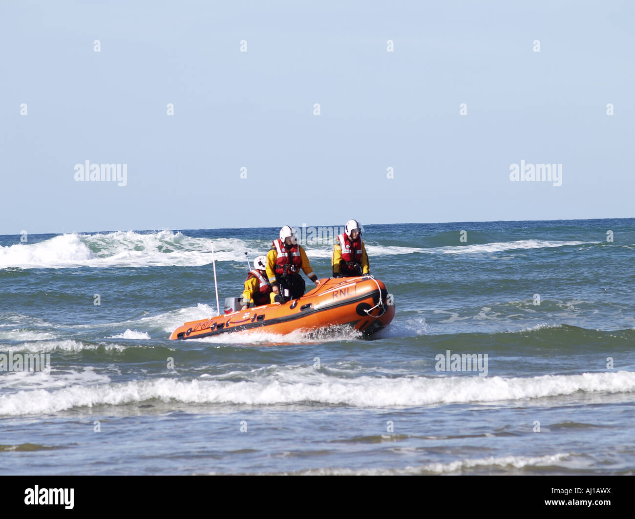 Royal National Lifeboat Institution, RNLI, crew and inshore life boat ...
