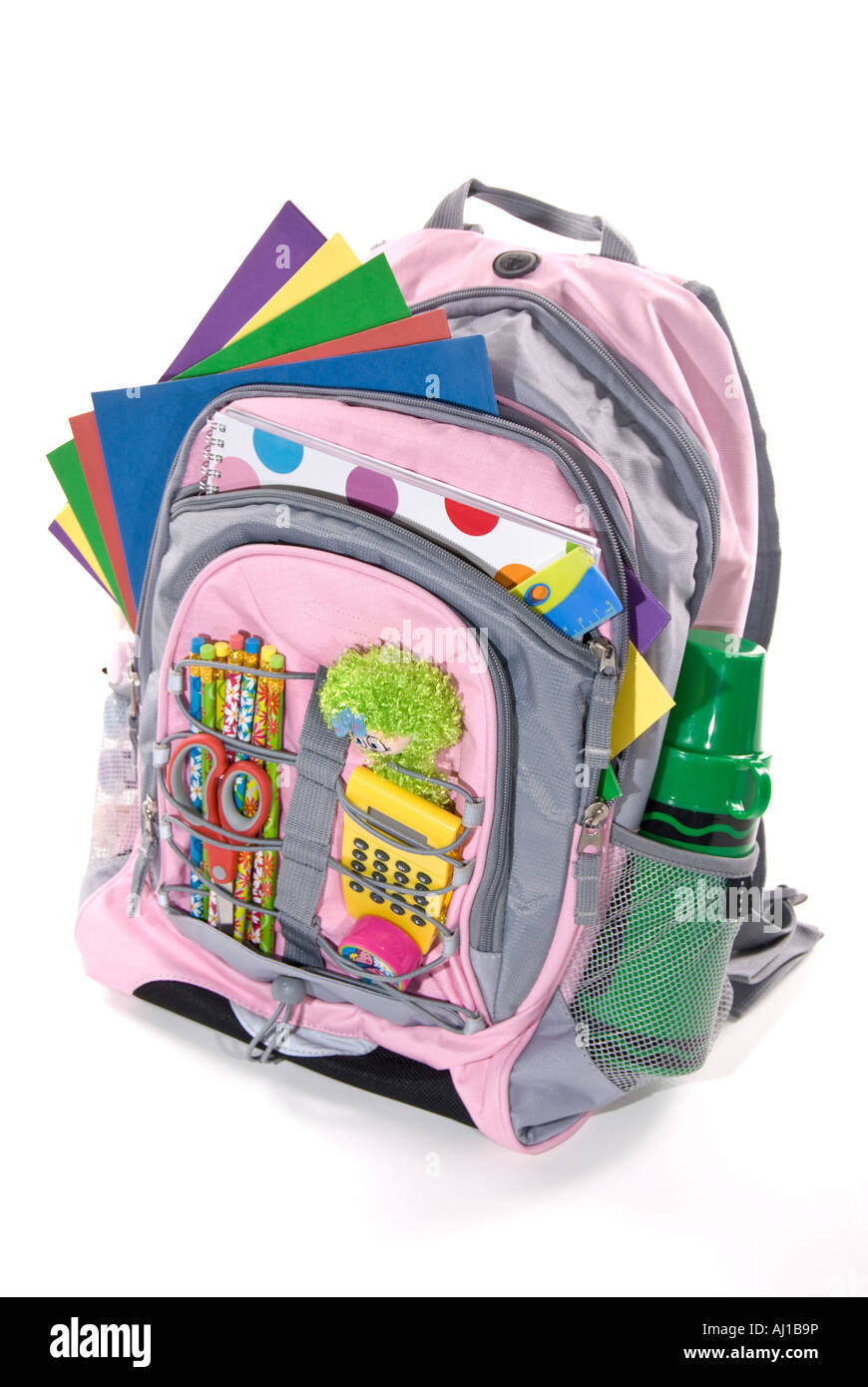 School bag supplies students Cut Out Stock Images & Pictures - Alamy