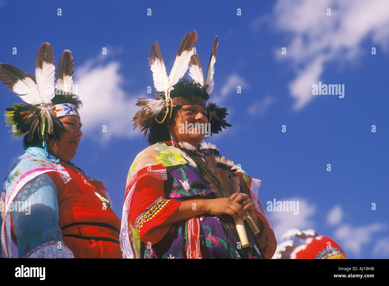 Two Native American women in traditional costume at the Corn Dance ...